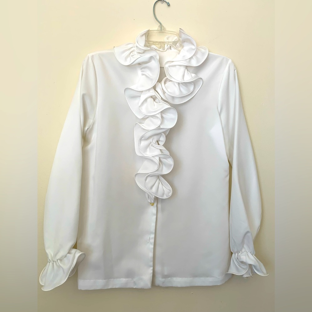 80’s Vintage Ruffle Blouse - Gem